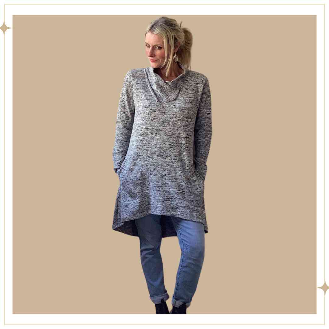 Stretch Tunic - Grey – caravan&co nz
