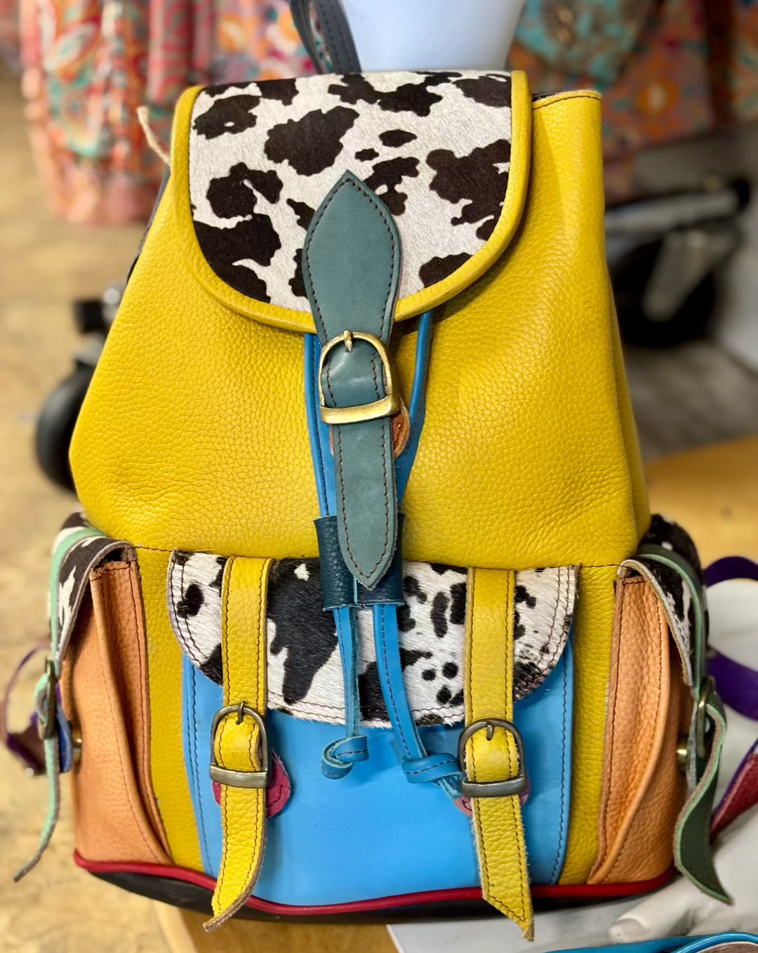 ZAHAA - Colourful Leather backpack – caravan&co nz